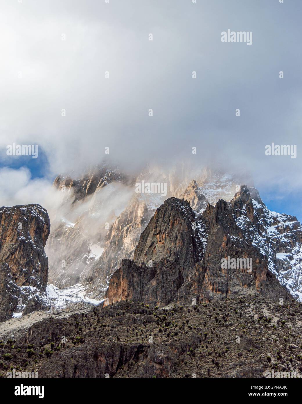 This is snow at the equator. You heard it right! This is Mt. Kenya, the ...