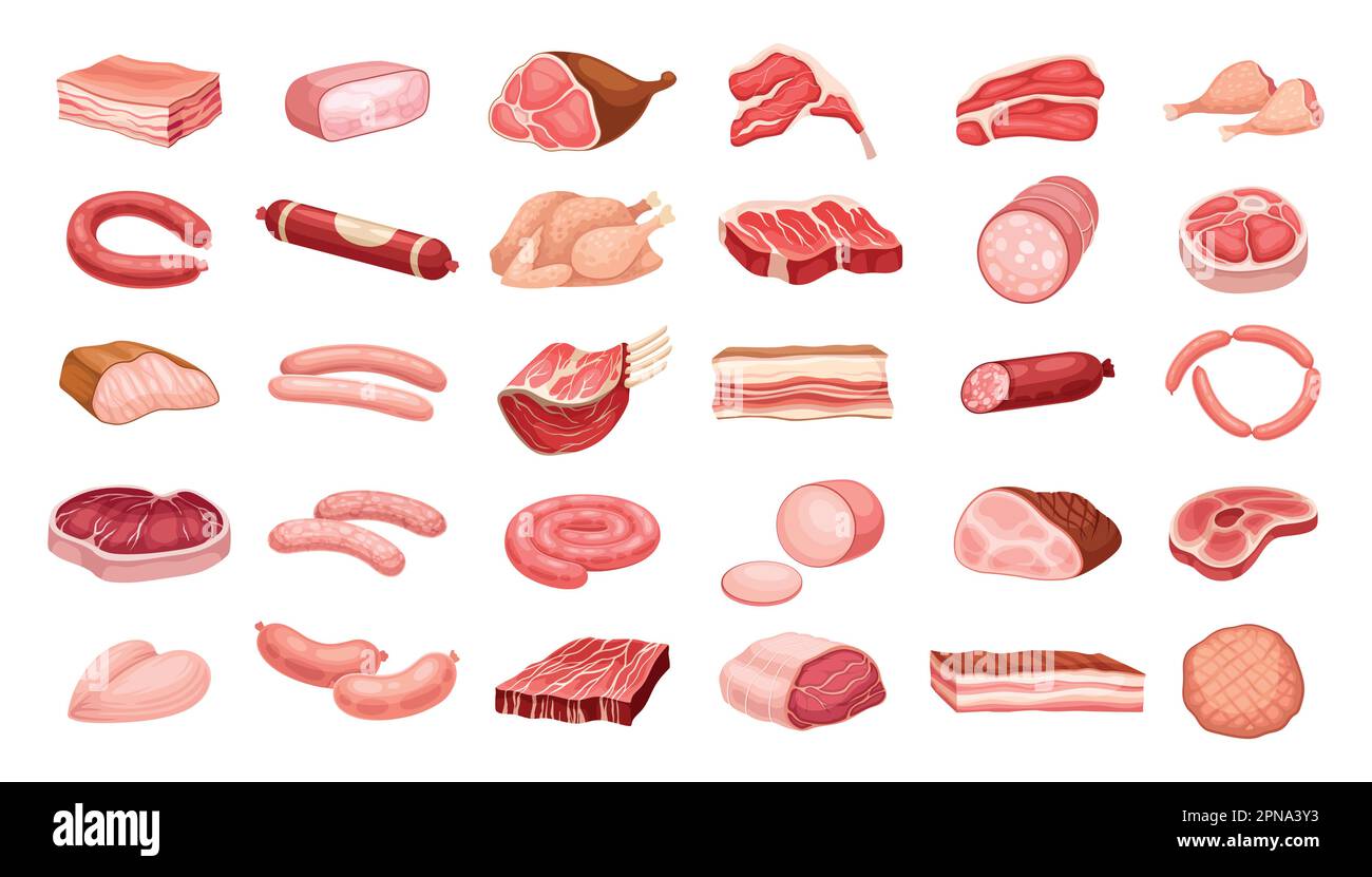 Meat cuts set Stock Vector Image & Art - Alamy