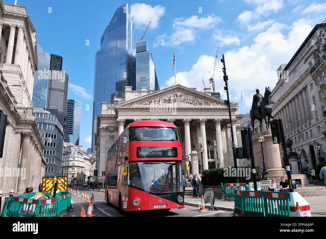 A general view of the Bank Junction with the Royal Exchange and the ...