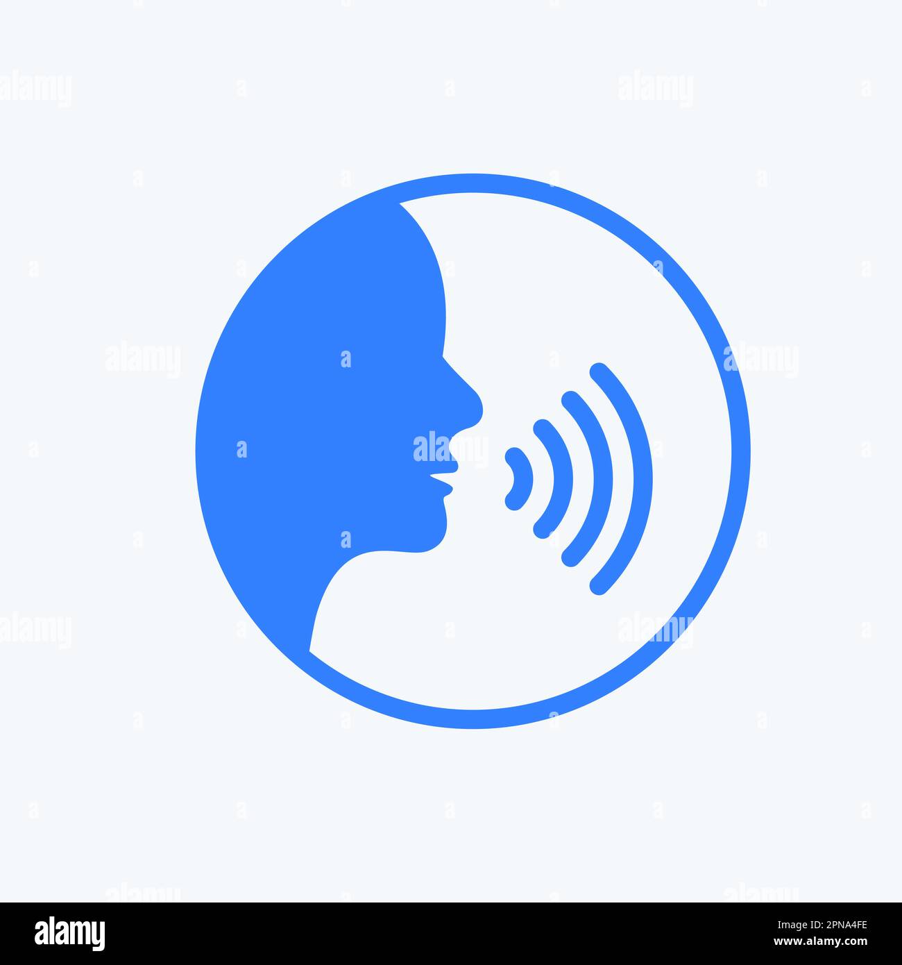Speak voice vector icon person. Talk speech wave command sound control ...