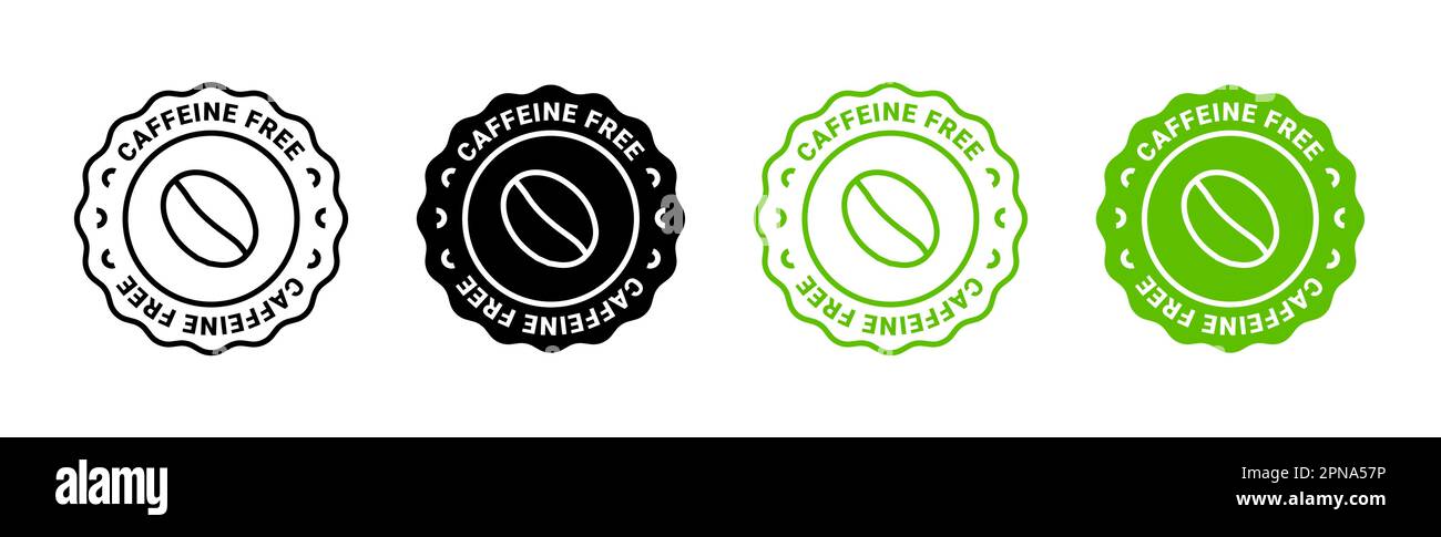 Caffeine free vector logo icon sign. Allergy decaffeinated coffee ...