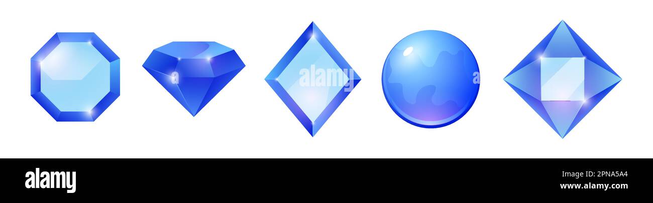 Vector blue gem emerald illustration jewel sapphire design diamond ruby ...