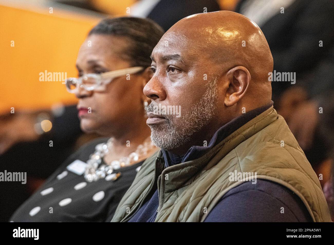 Nathan Pope, of Cleveland, and Teresa LeGrair, president of the Akron ...