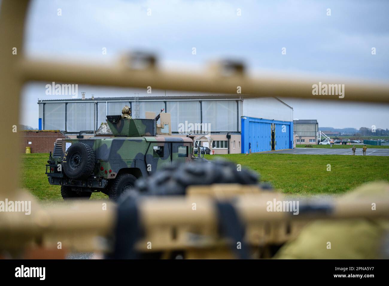 U.S. Airmen with the 435th Contingency Response Group provide security ...