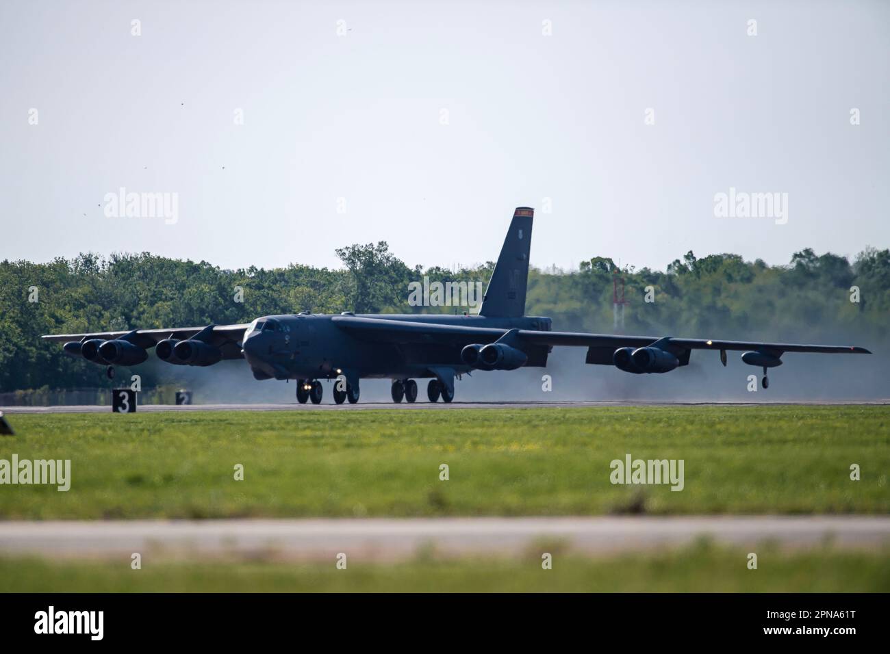 A B-52 Stratofortress takes off during Exercise Global Thunder 23, at ...