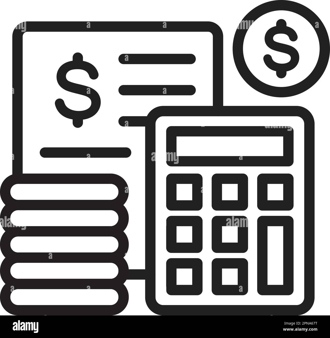 Budget Calculations icon vector image. Suitable for mobile apps, web apps and print media Stock ...