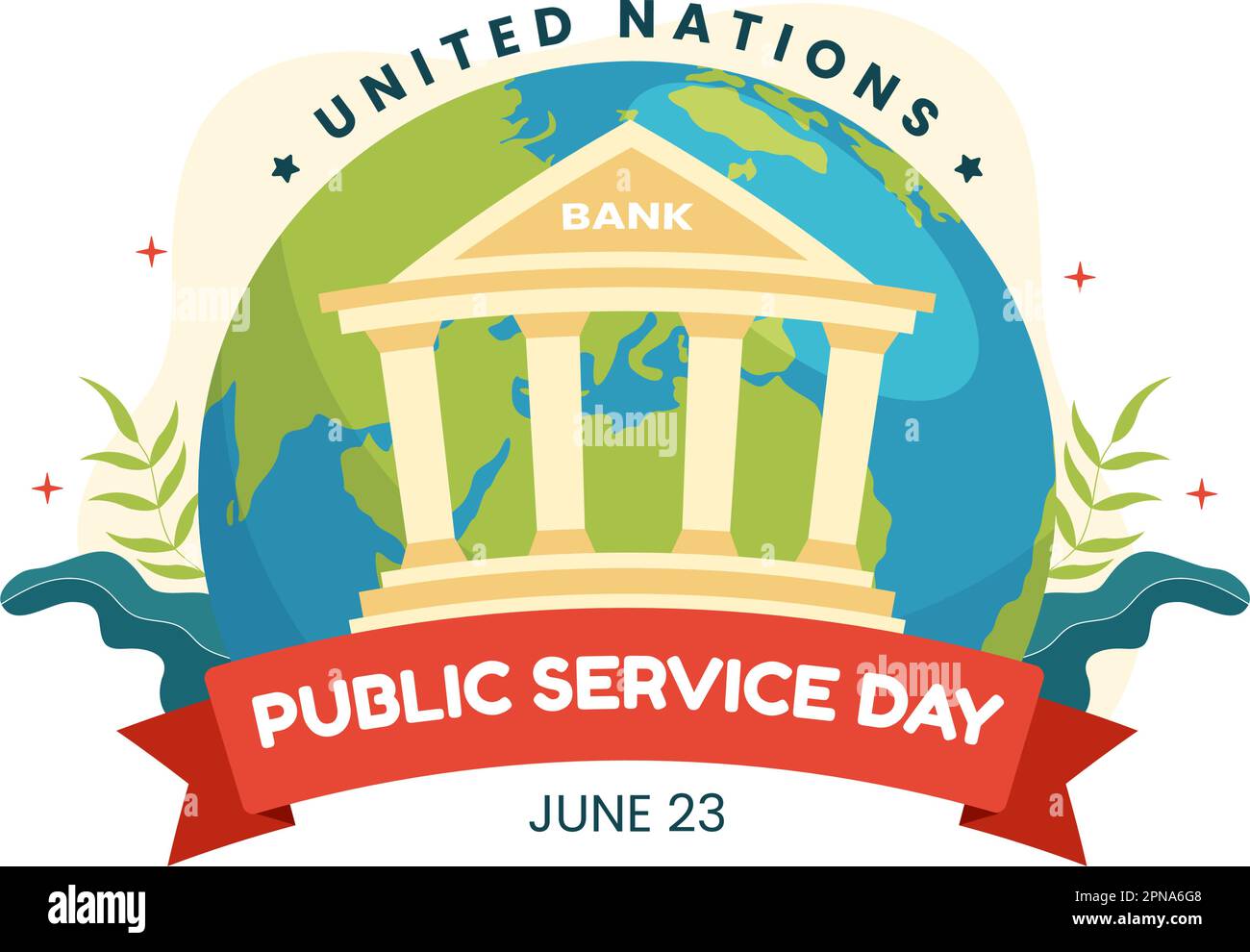 United Nations Public Service Day Vector Illustration on June 23 with ...