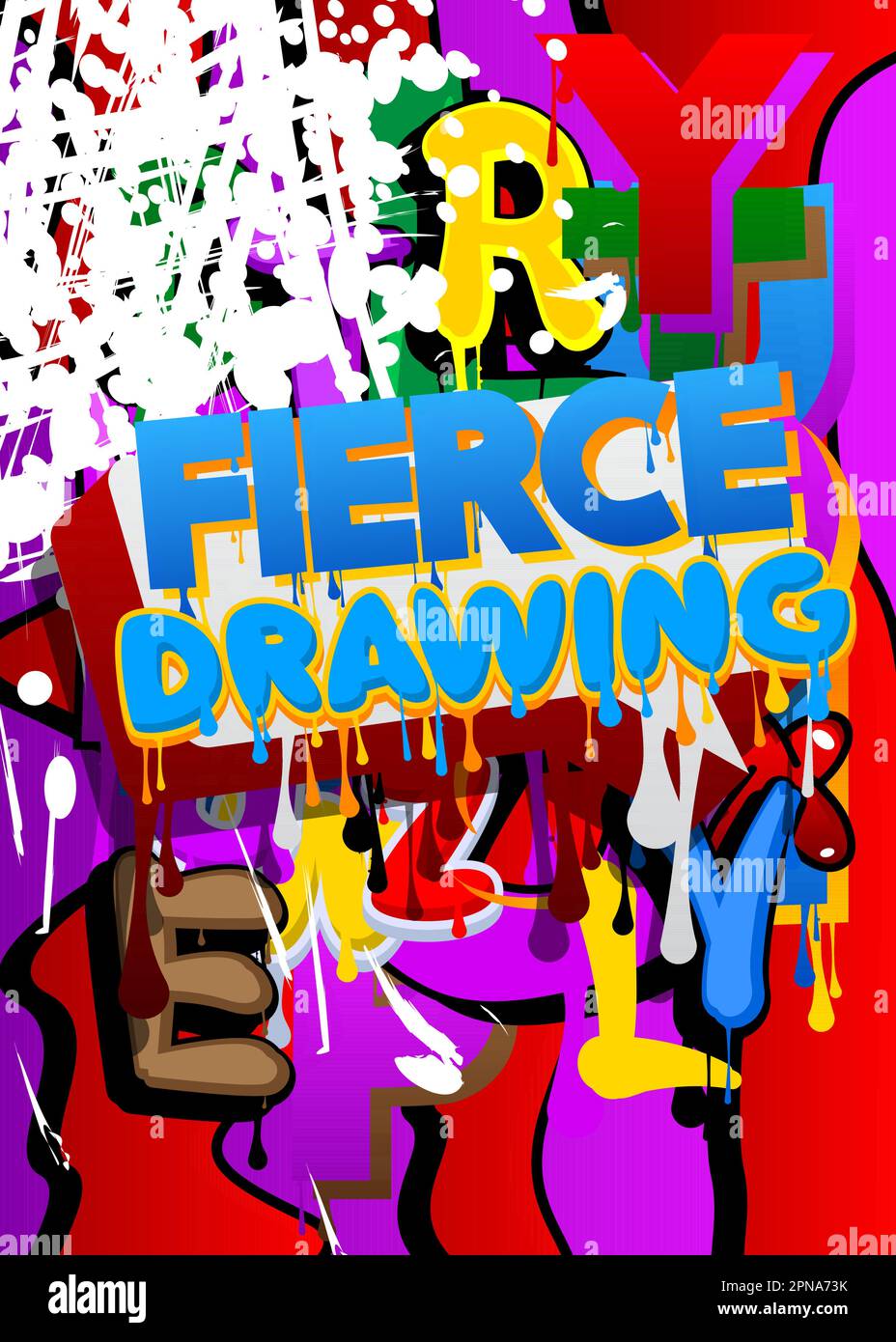 Fierce Drawing. Graffiti tag. Abstract modern street art decoration ...
