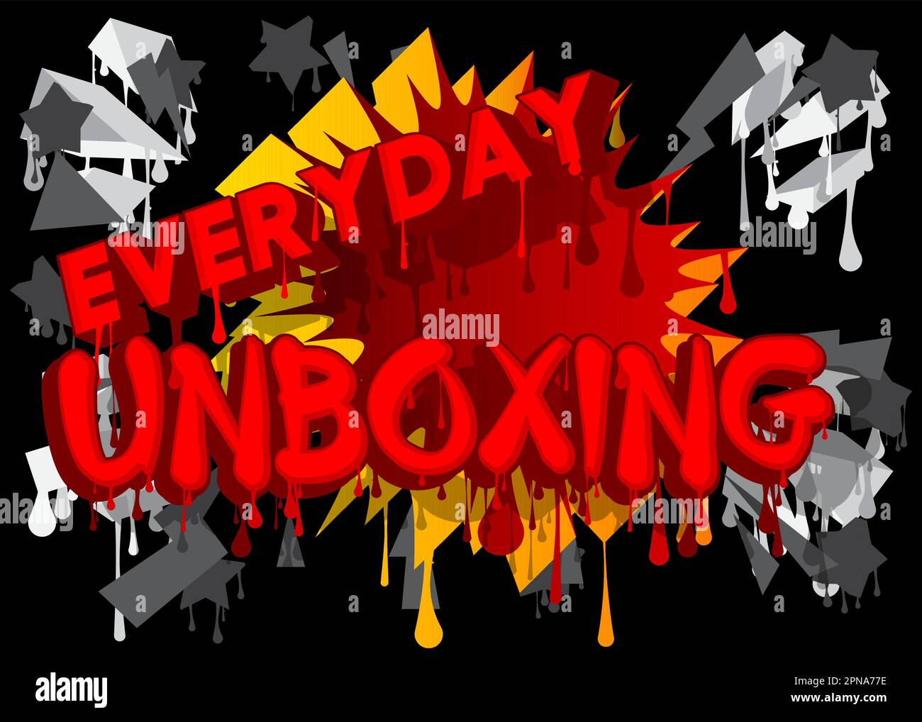 Everyday Unboxing. Graffiti tag. Abstract modern street art decoration ...