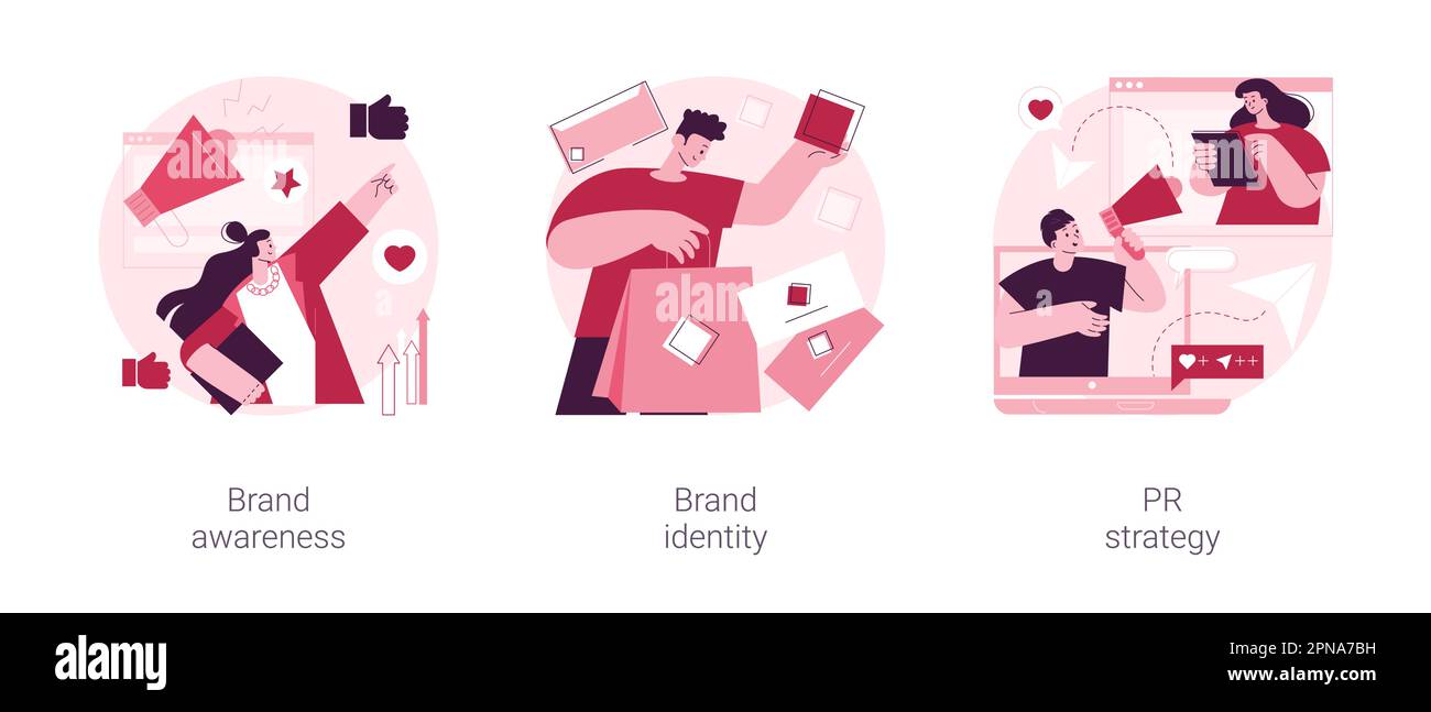 Brand management abstract concept vector illustration set. Brand ...