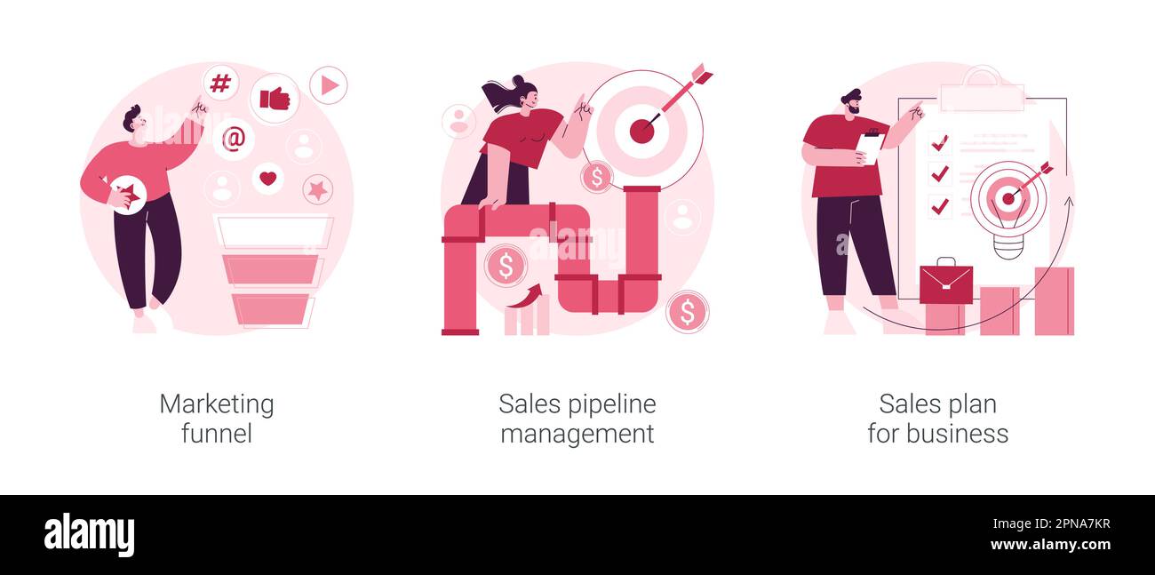 Business strategy abstract concept vector illustration set. Marketing ...