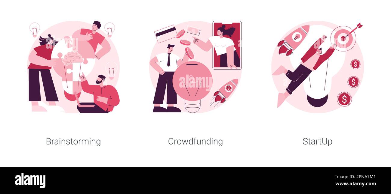 Business venture abstract concept vector illustration set ...