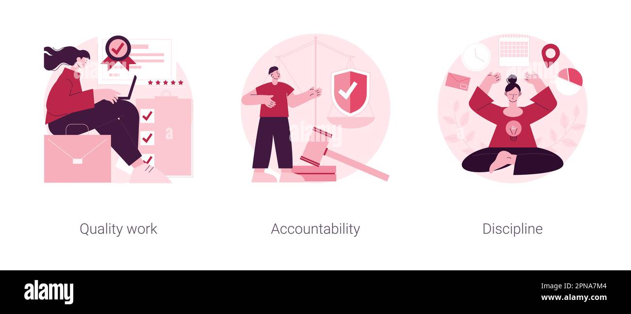 Employee performance abstract concept vector illustration set. Quality ...