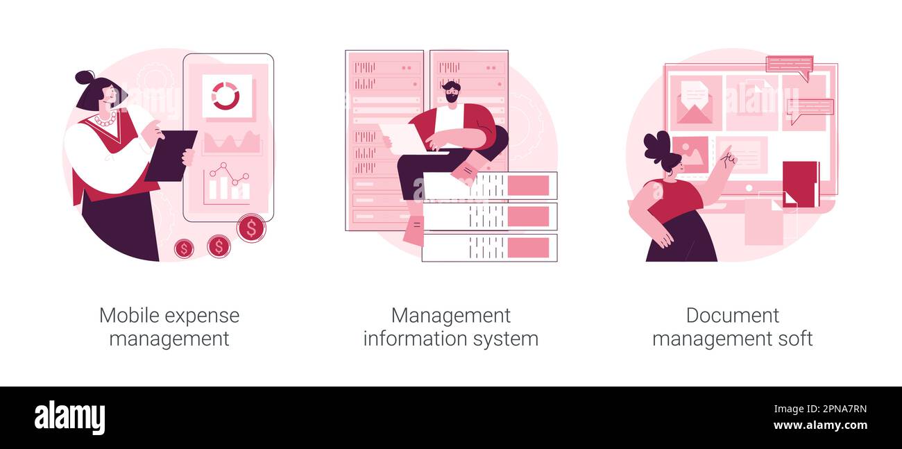 Data sharing and analysis abstract concept vector illustration set ...