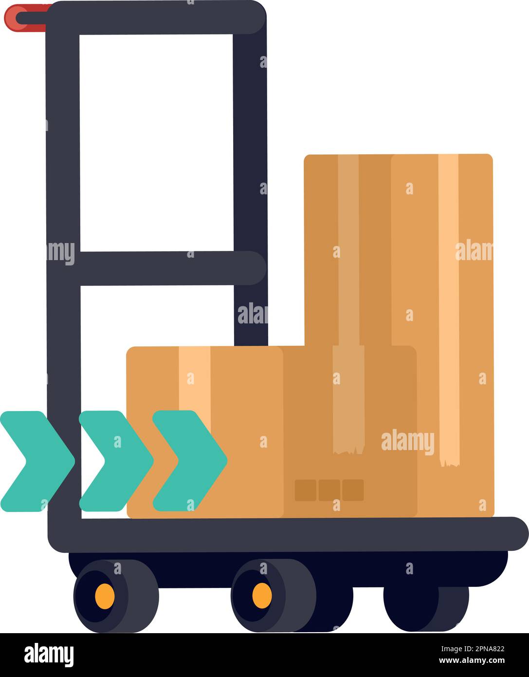 boxes carton in cart Stock Vector Image & Art - Alamy