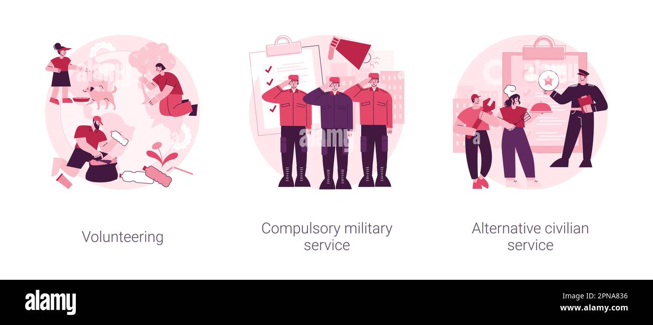 Community service abstract concept vector illustration set ...