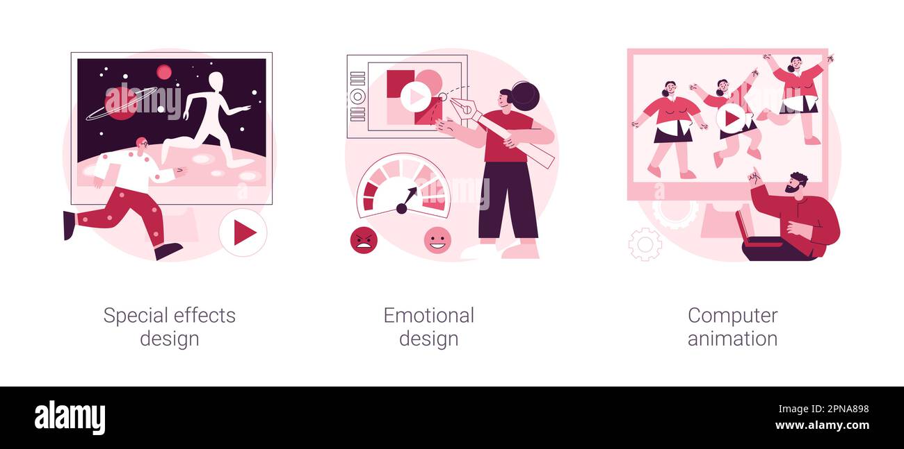 Graphic design studio abstract concept vector illustration set. Special ...