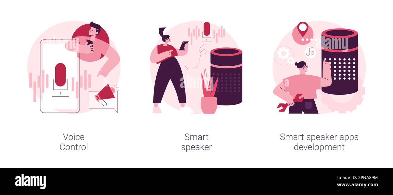 Speech recognition technology abstract concept vector illustration set ...