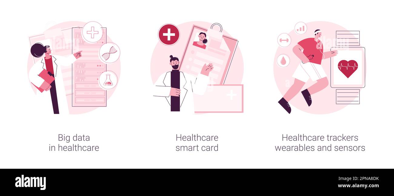 Electronic health records abstract concept vector illustration set. Big ...