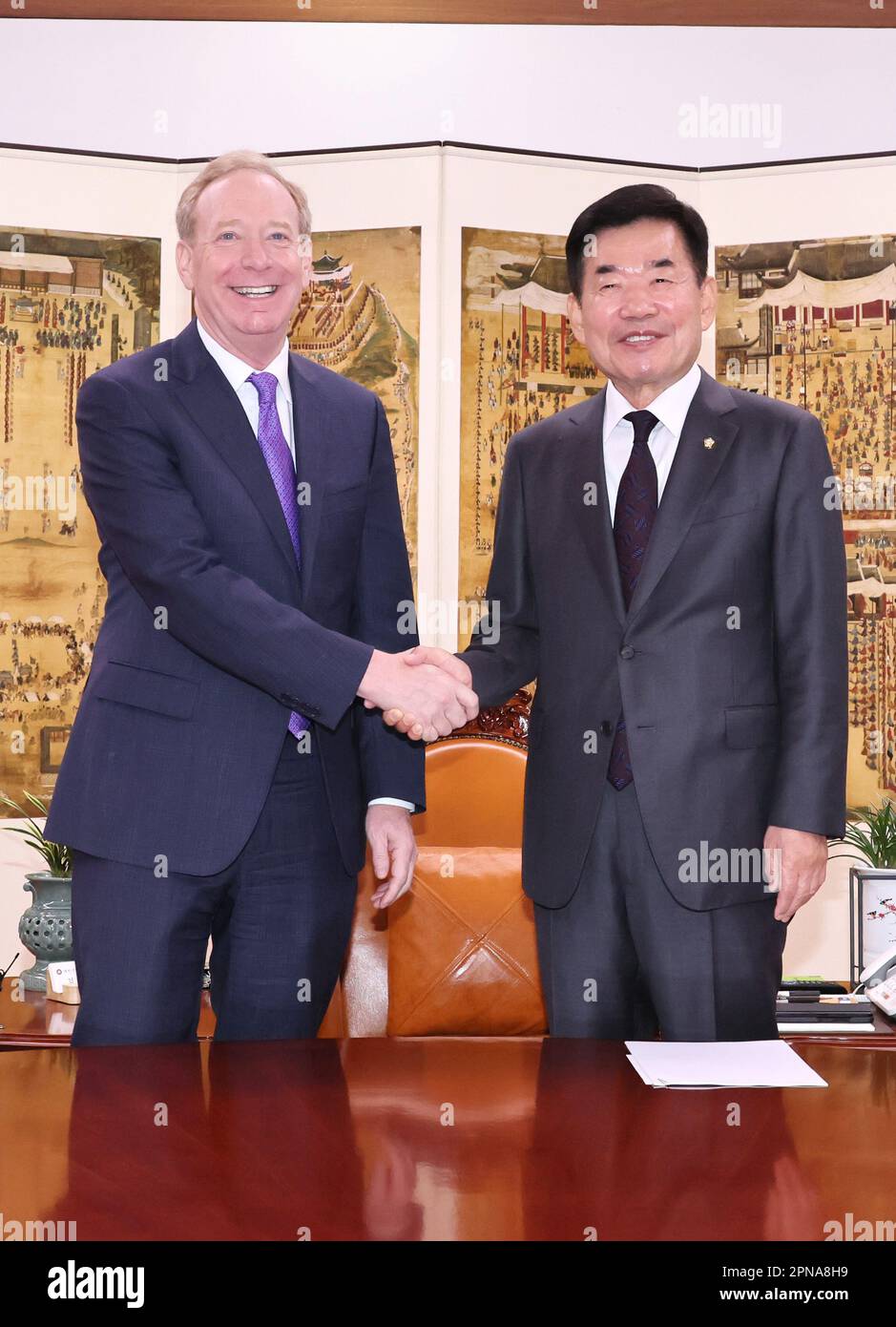 18th Apr, 2023. Speaker meets Microsoft executive National Assembly ...