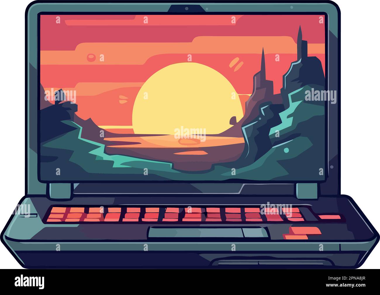 Modern laptop symbolizes success in digital age Stock Vector Image ...