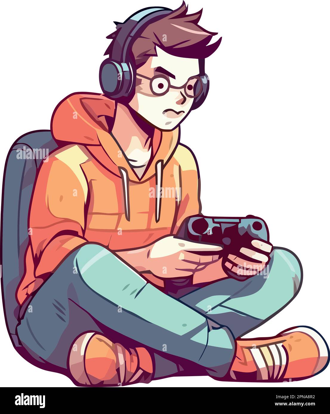 Teenager playing computer games Stock Vector Images - Alamy
