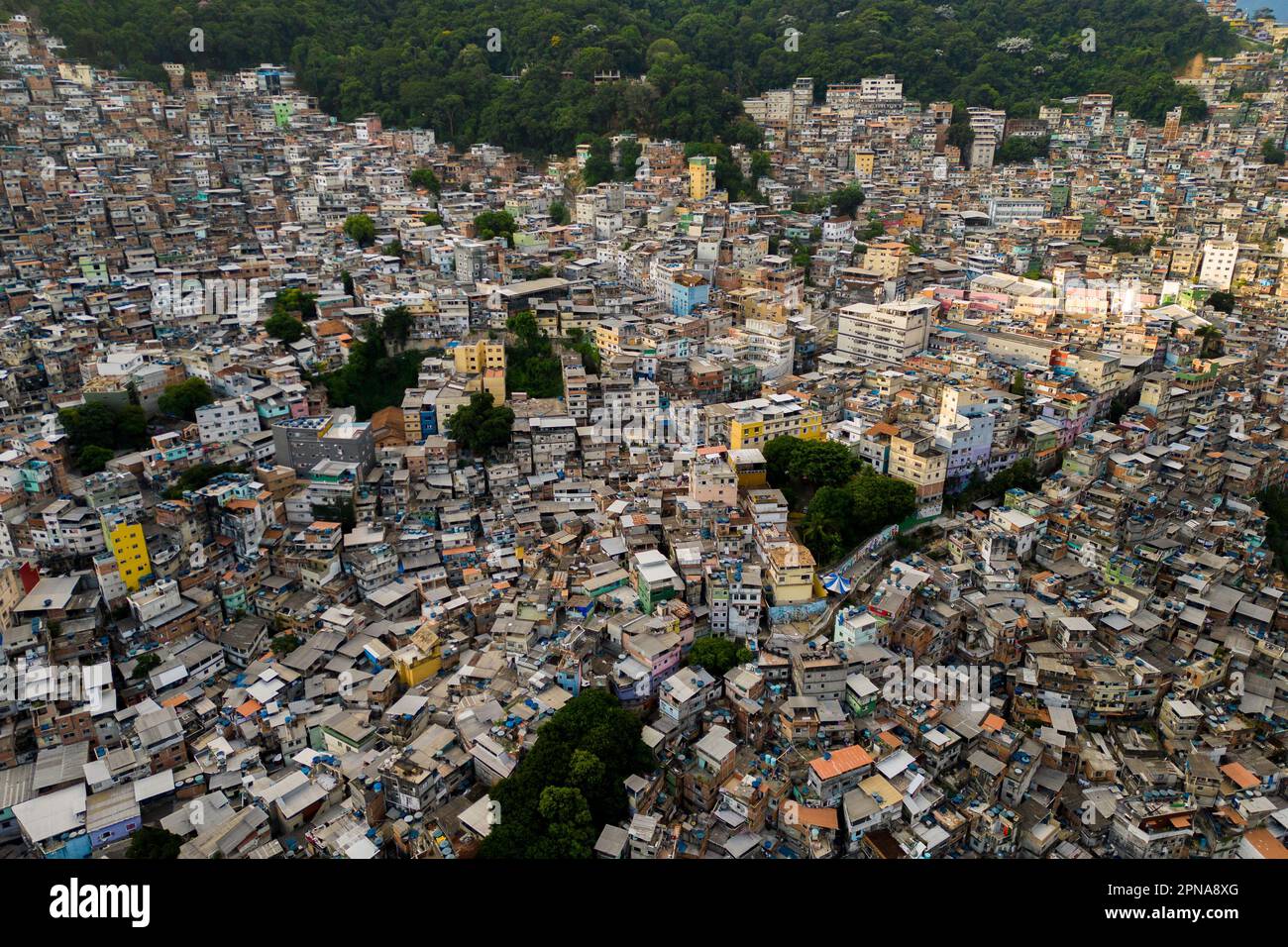 View of Favela da Rocinha, the Biggest Slum (Shanty Town) in Brazil ...