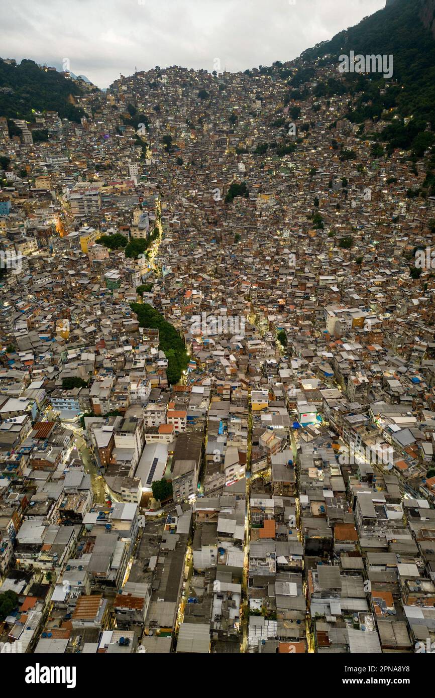 View of Favela da Rocinha, the Biggest Slum (Shanty Town) in Brazil ...