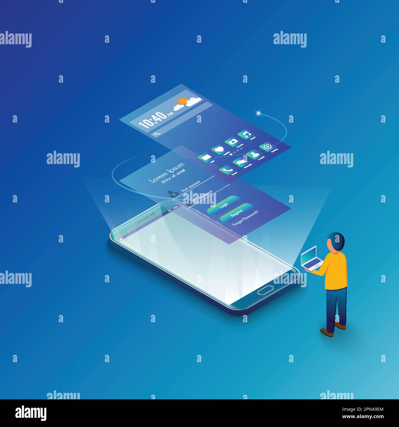 Isometric UI Flowchart. Mockup mobile application concept isometric ... Isometric UI Flowchart. Mockup mobile application concept isometric ...