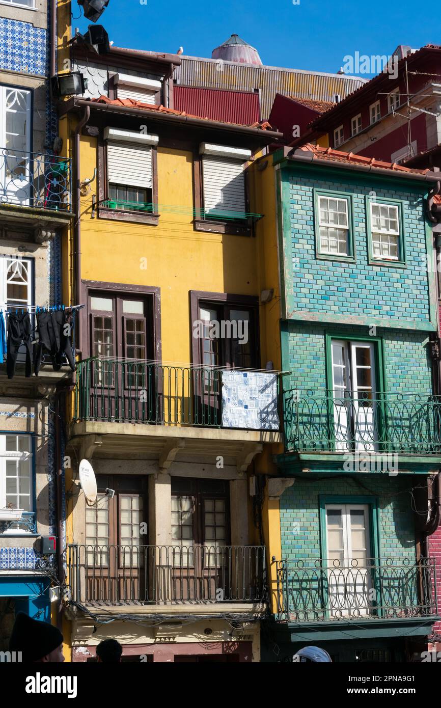 Oporto, Portugal. February 13, 2023. Typical portuguese building ...