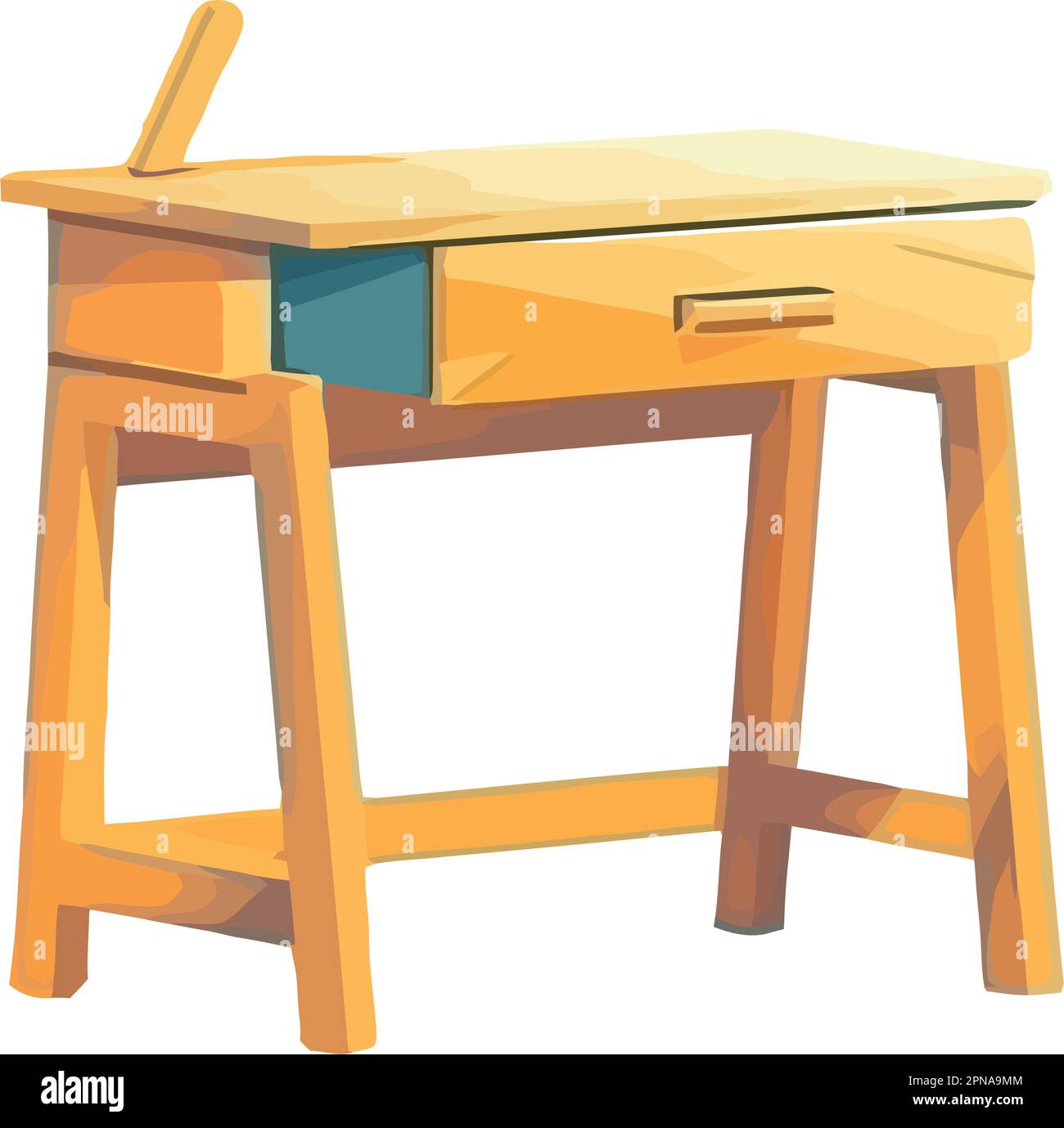 Modern wooden desk design vector Stock Vector Image & Art - Alamy