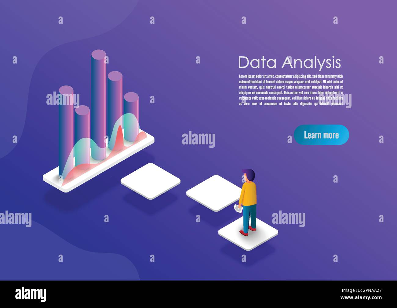 Isometric Data Analytics Concept Banner Can Use For Web Banner Infographics Hero Images Flat