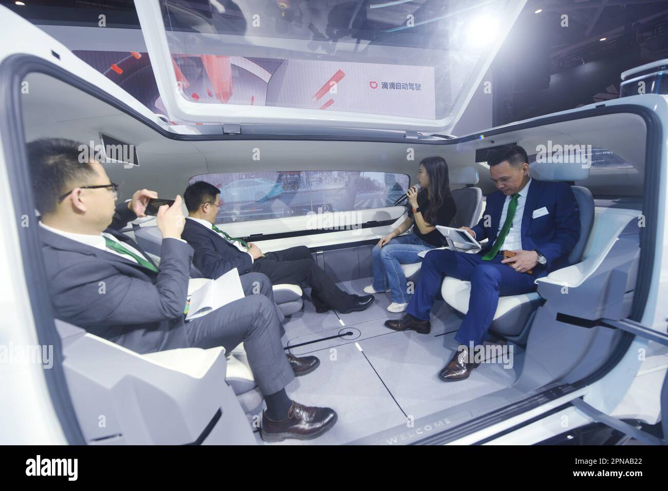 SHANGHAI, CHINA - APRIL 18, 2023 - Visitors visit DiDi Neuron, Didi ...