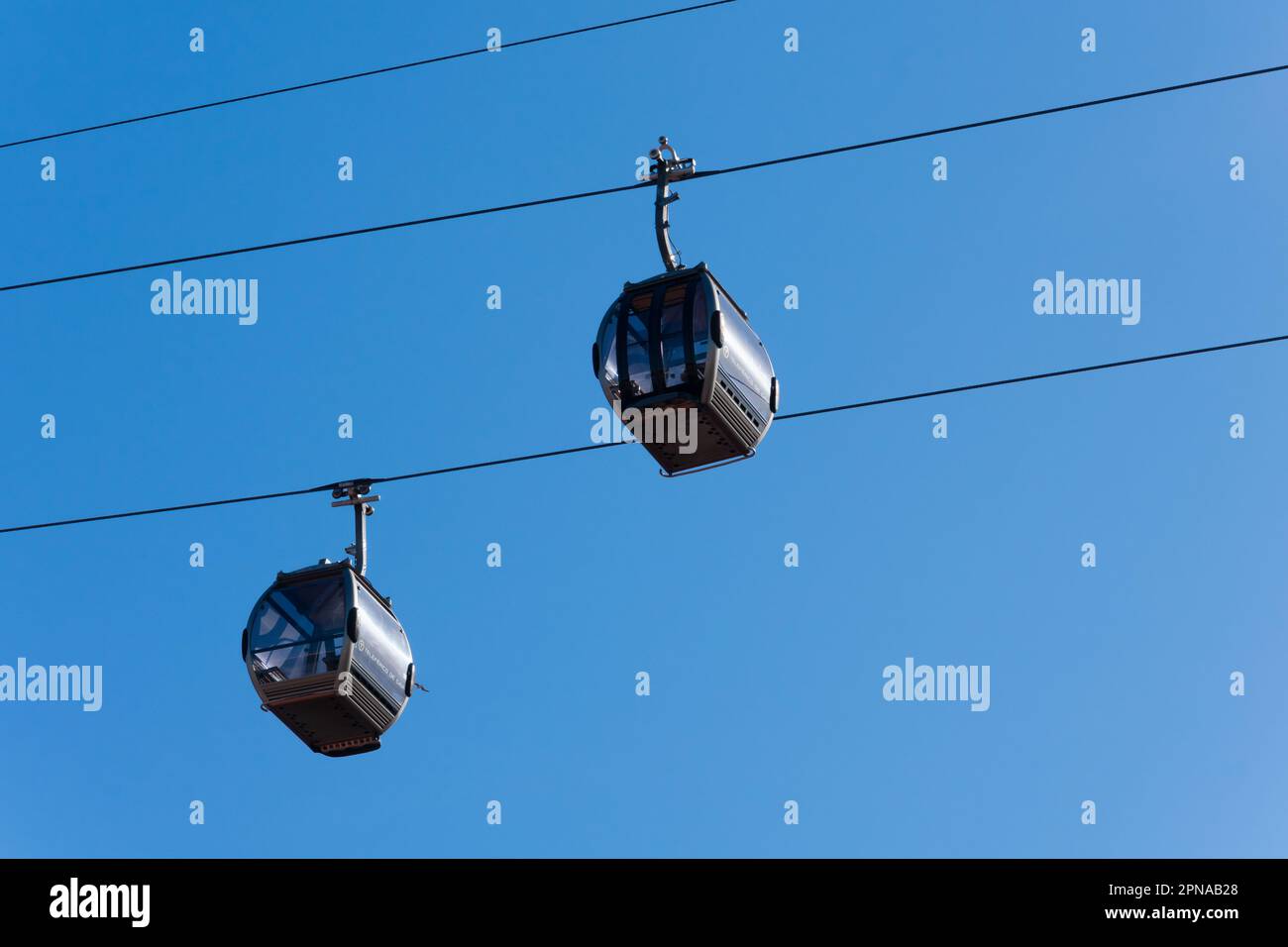 Oporto, Portugal. February 14, 2023. Gaia Cable Car, Teleferico de Gaia ...