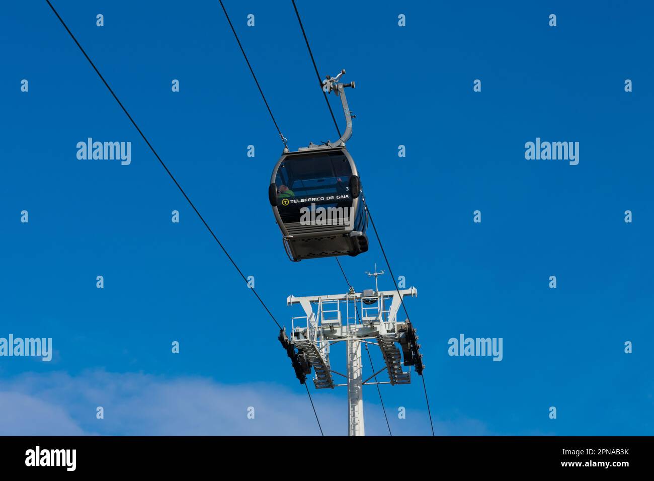 Oporto, Portugal. February 14, 2023. Gaia Cable Car, Teleferico de Gaia ...