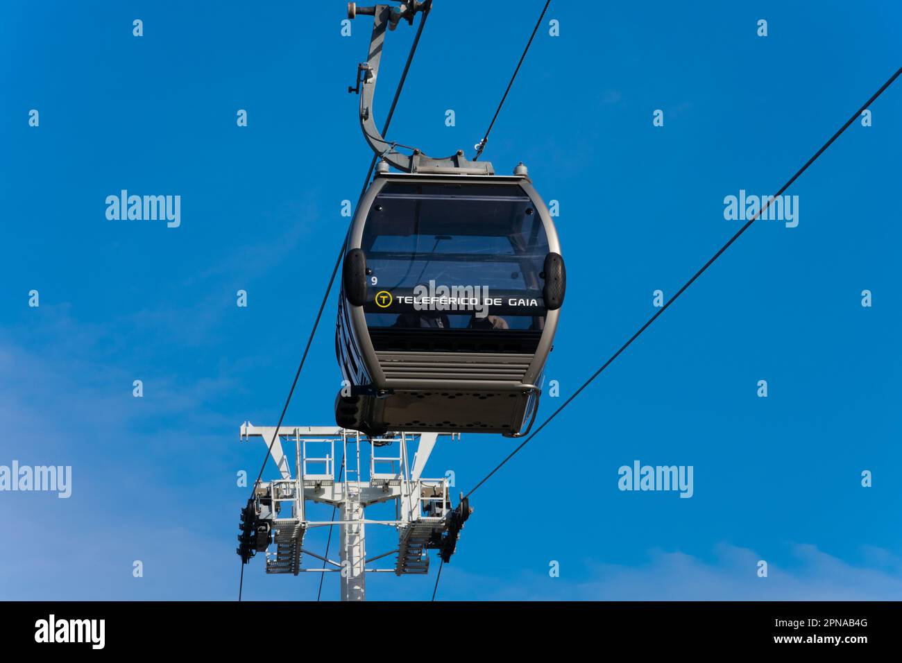 Oporto, Portugal. February 14, 2023. Gaia Cable Car, Teleferico de Gaia ...