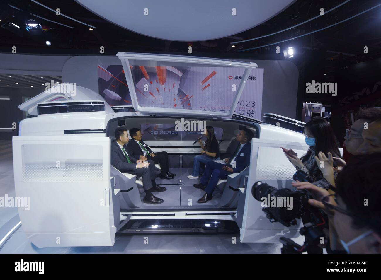 SHANGHAI, CHINA - APRIL 18, 2023 - Visitors visit DiDi Neuron, Didi ...