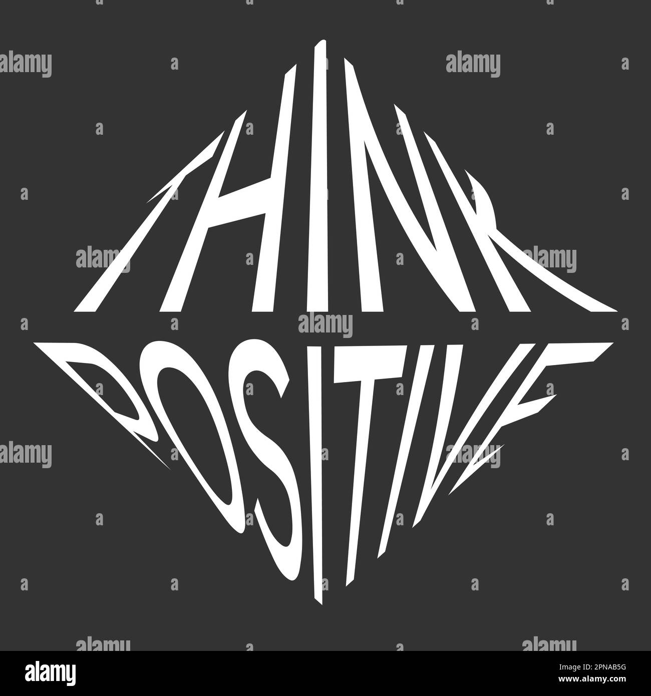 Think positive motivational and inspirational lettering circle text ...