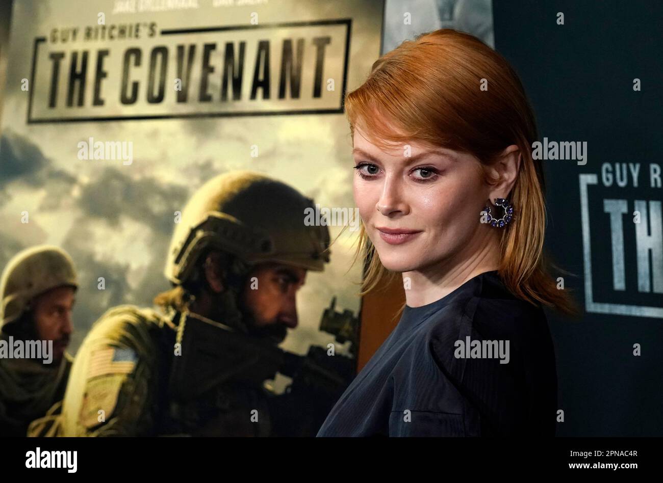 Emily Beecham, a cast member in "The Covenant," poses at the premiere ...