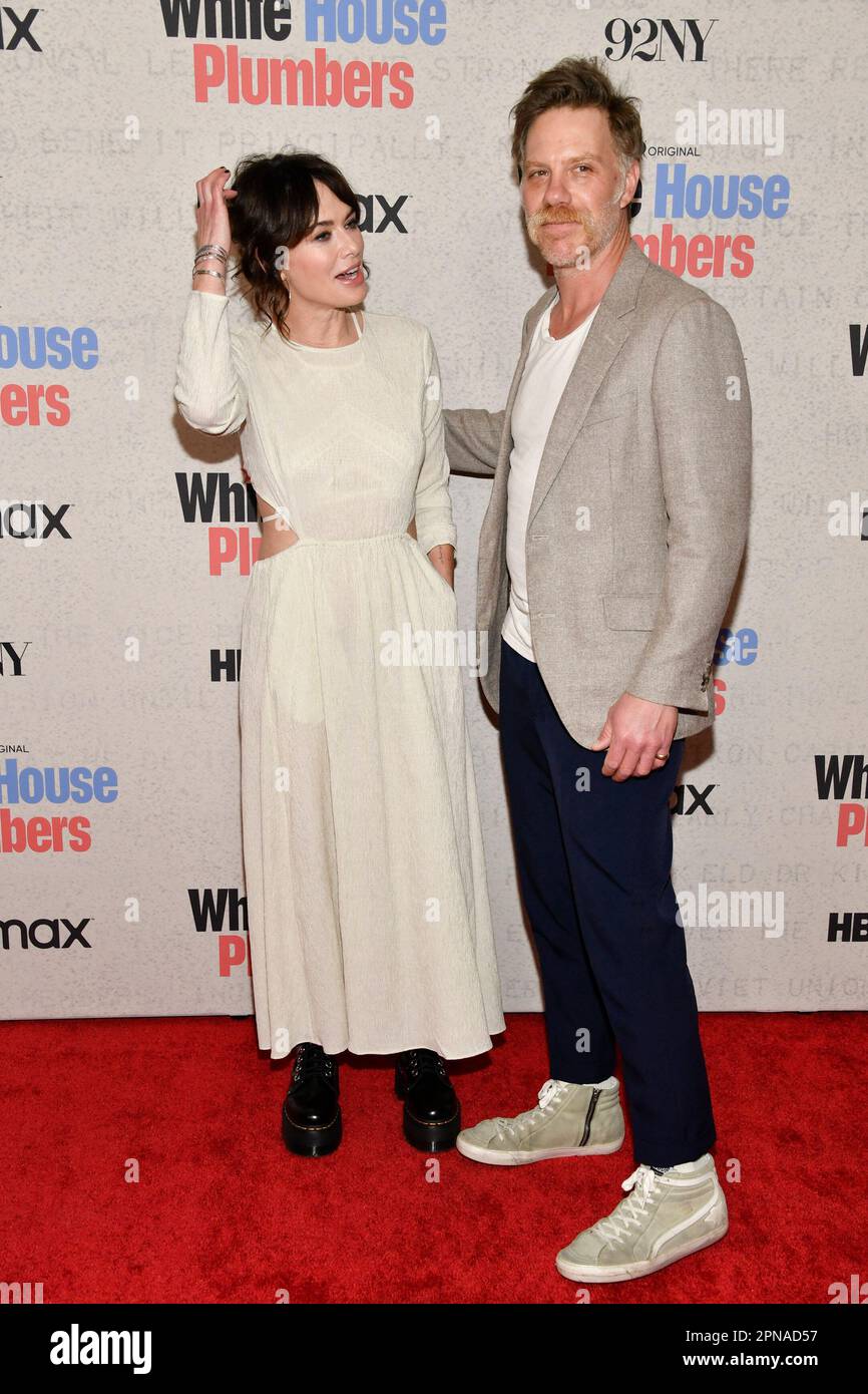 Lena Headey, left, and husband Marc Menchaca attend the premiere of HBO ...