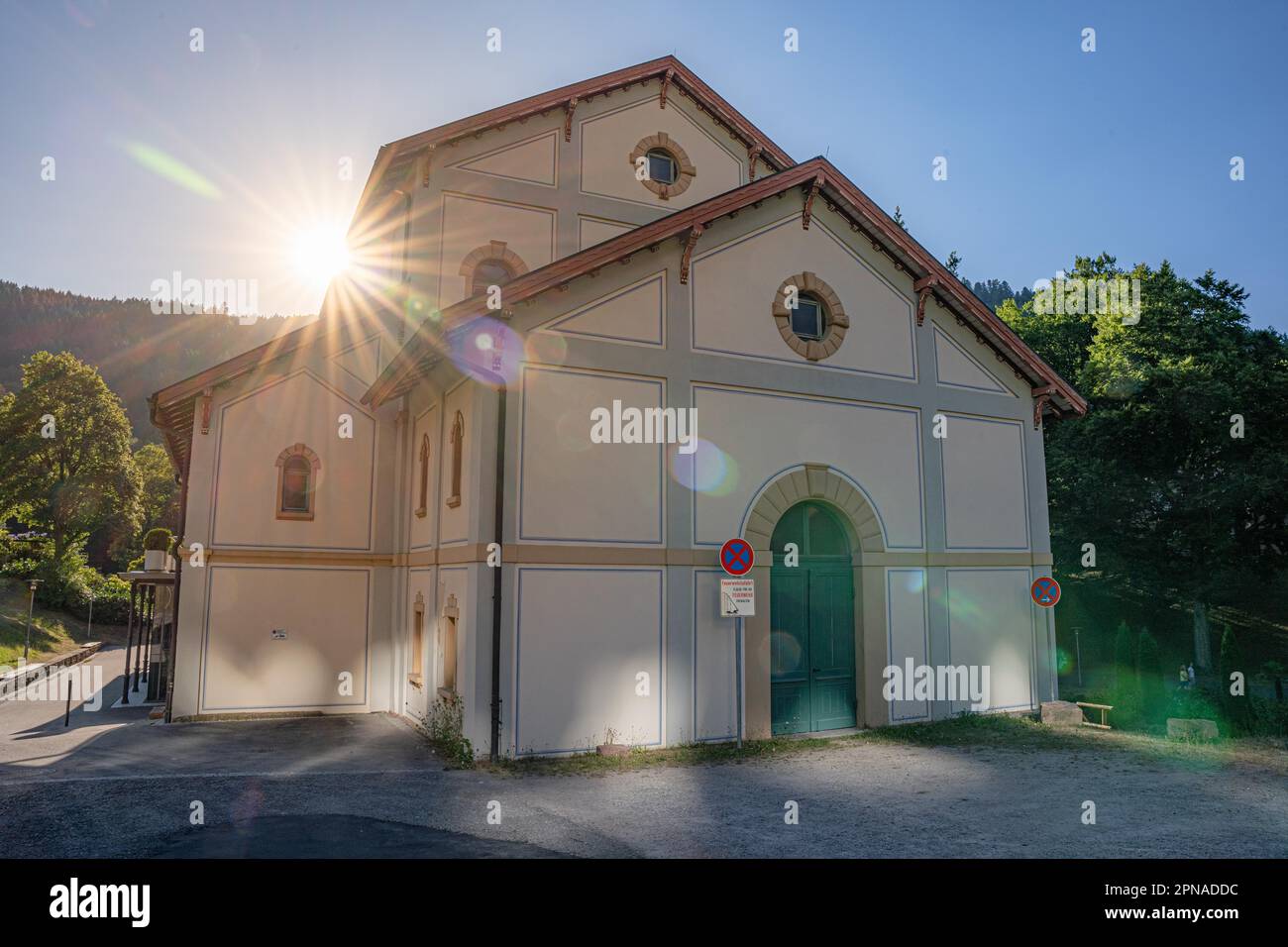 Sun star at the spa theatre, spa garden, Bad Wildbad, Black Forest ...