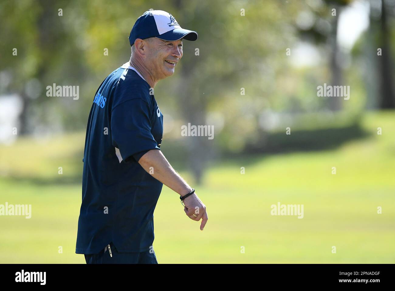 Coach Eddie Jones looks on during an Australian Wallabies training ...