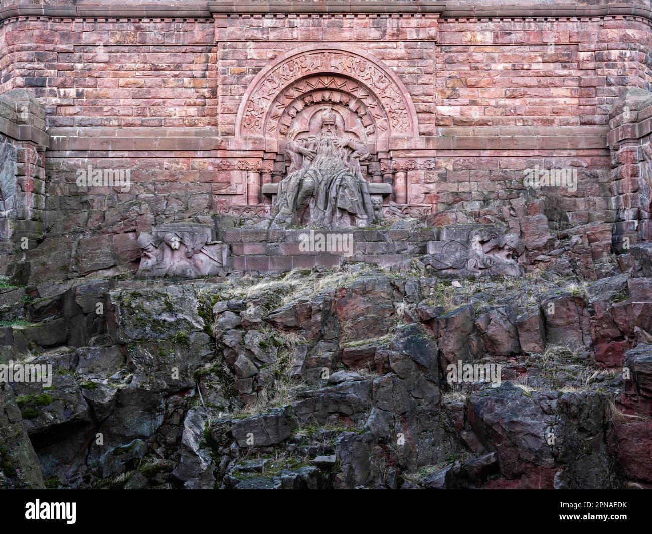 Sandstone sculpture of Frederick I Barbarossa, Barbarossa Monument at ...