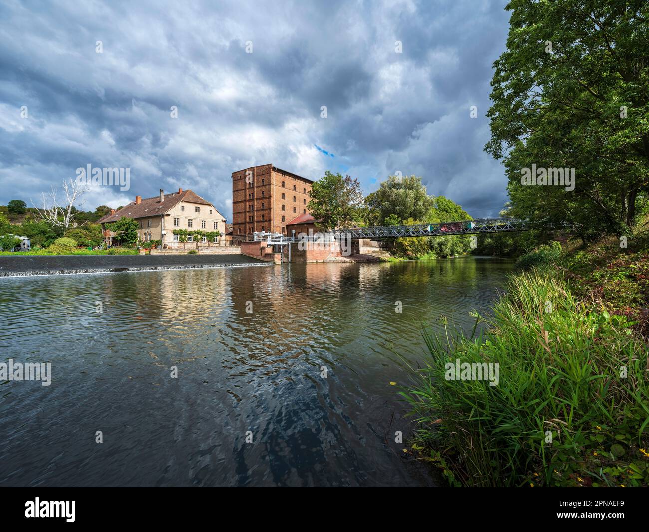 Historic water mill on the river Unstrut, Muehle Zeddenbach, Freyburg ...