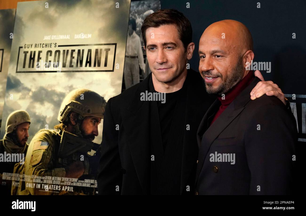Jake Gyllenhaal, left, and Dar Salim, cast members in "The Covenant ...