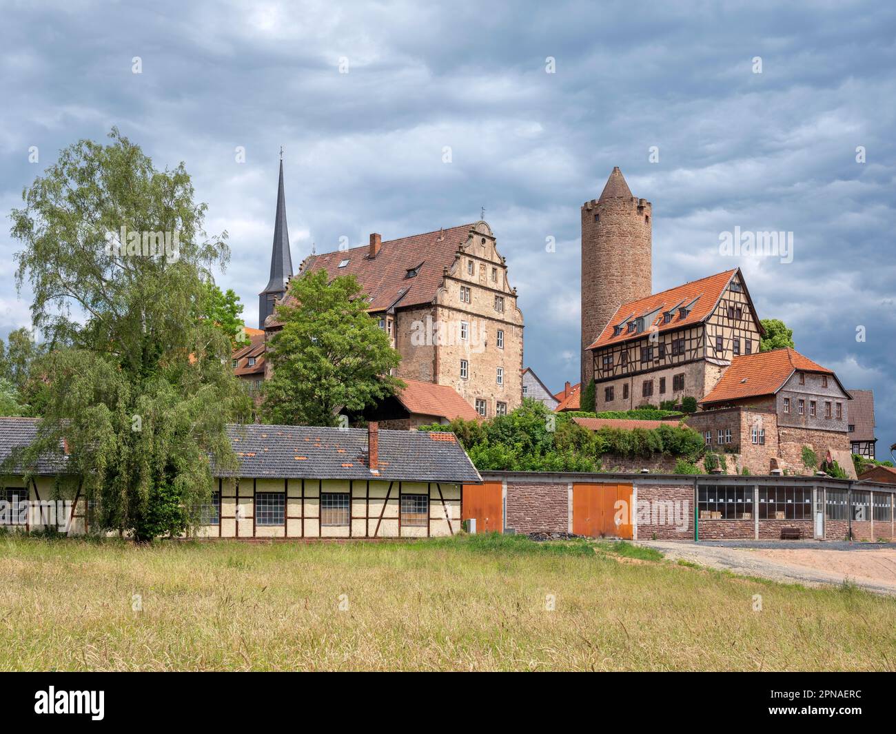 Hinterburg Castle and Hinterburg Amtshaus with medieval keep Hinterturm ...