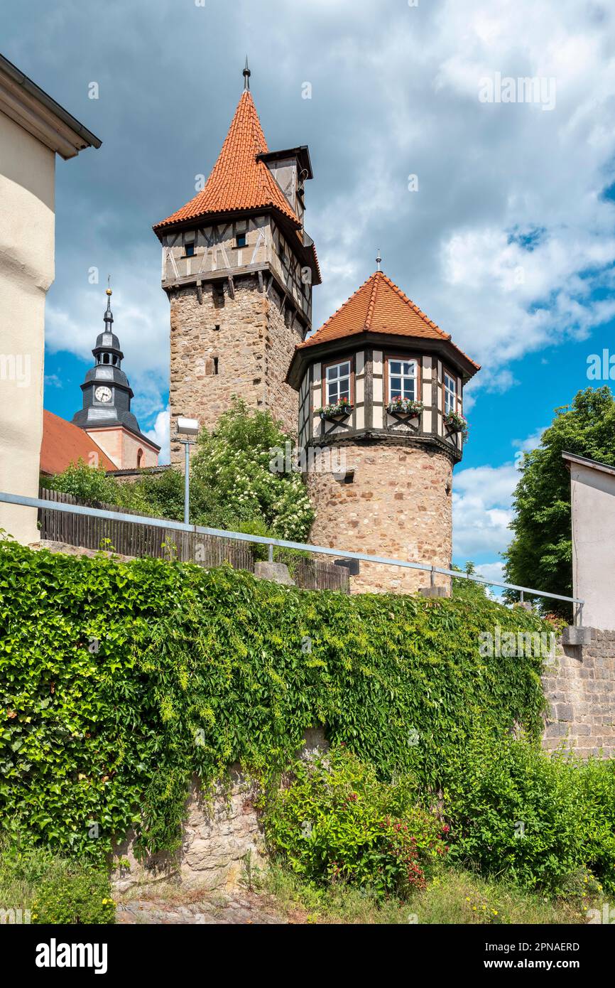 At the church castle, Waagglockenturm and Zwingerturm, Ostheim vor der ...