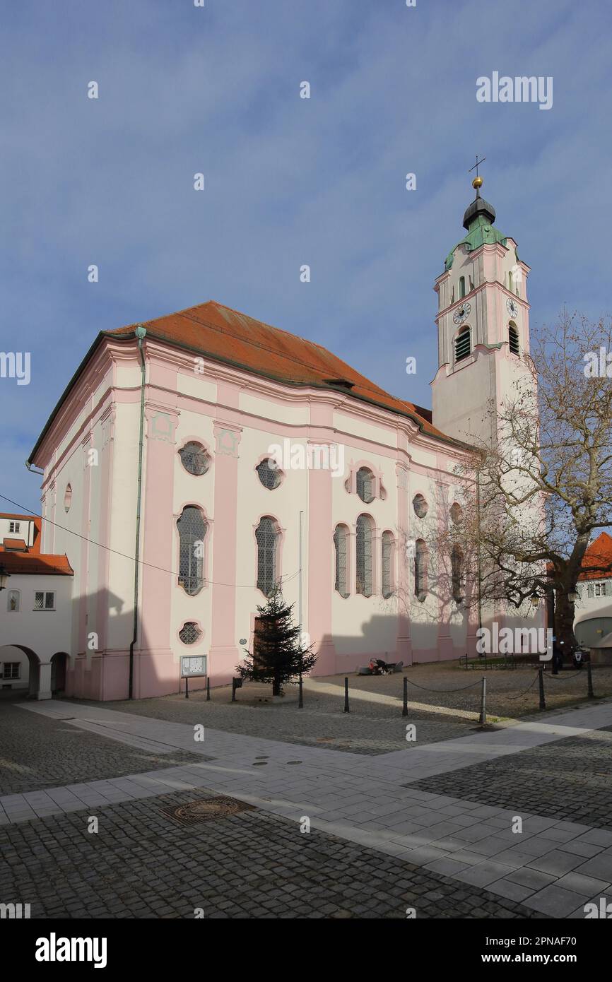 Bright Rococo Church of Our Lady, Guenzburg, Bavaria, Germany Stock ...