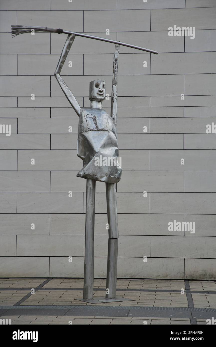 Sculpture Paris by Ulrich Barnickel 2008, stainless steel, man, figure ...