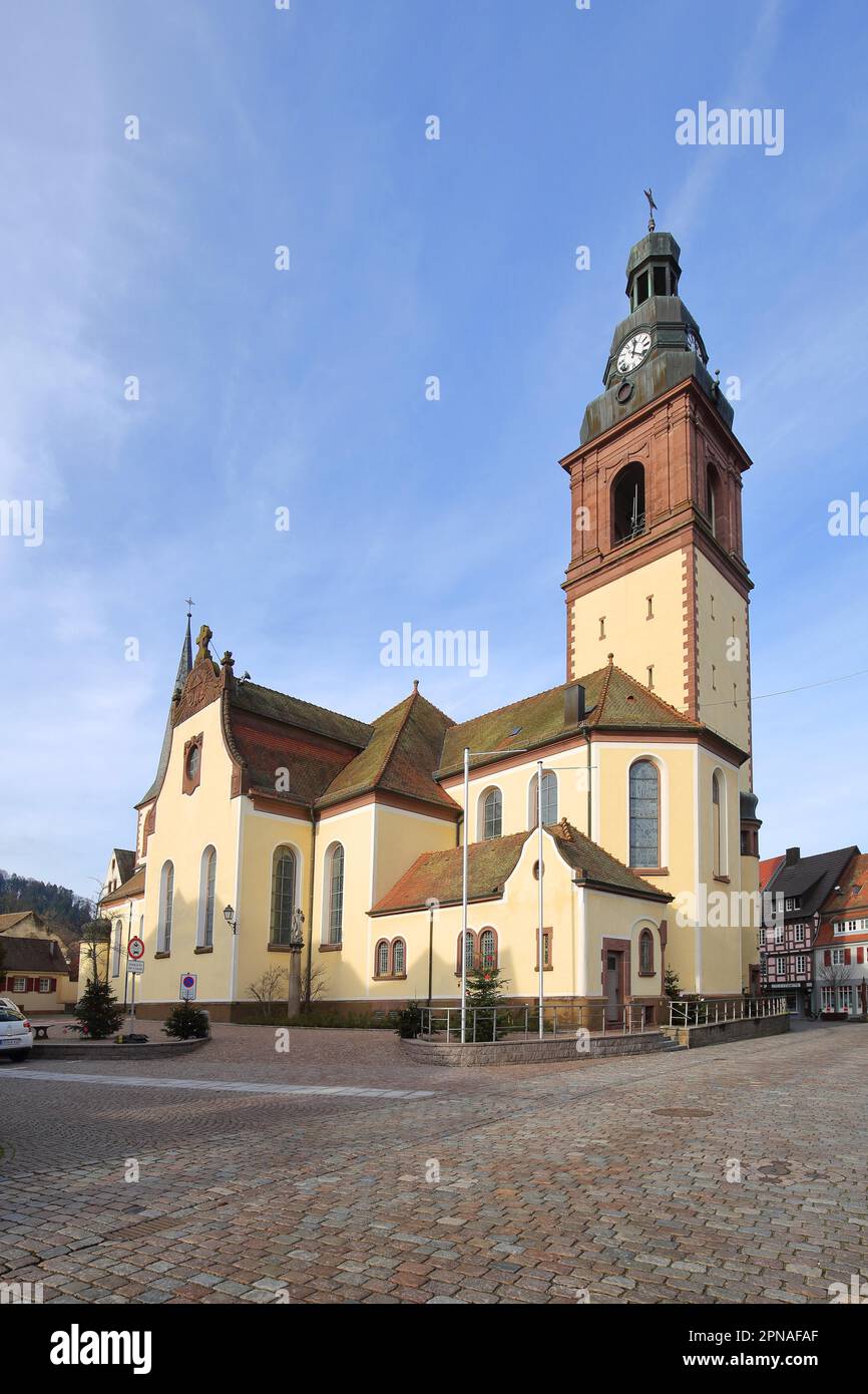 Gothic St Arbogast Church in Haslach, Kinzigtal, Southern Black Forest ...